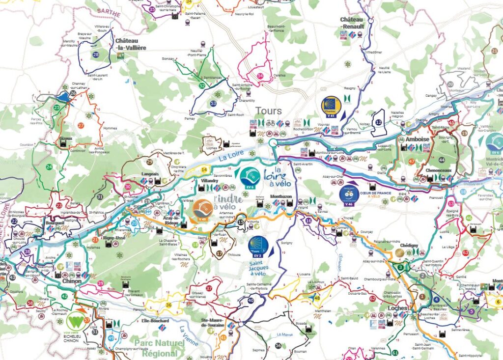 Itinéraires cyclables à Amboise - Cartes et Parcours à Vélo