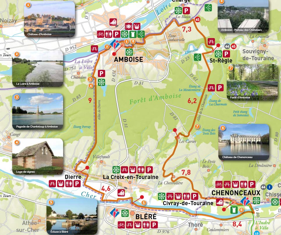 Itinéraires cyclables à Amboise - Cartes et Parcours à Vélo